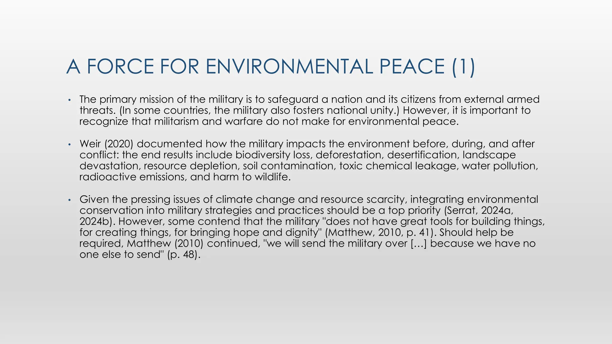 Operation Earth: Integrating Eco-Friendly Practices into the Military | PDF