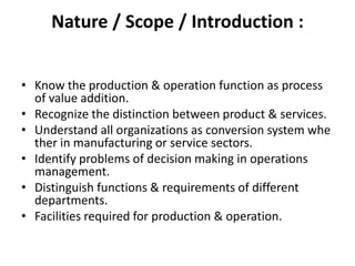 Operation management | PPTX