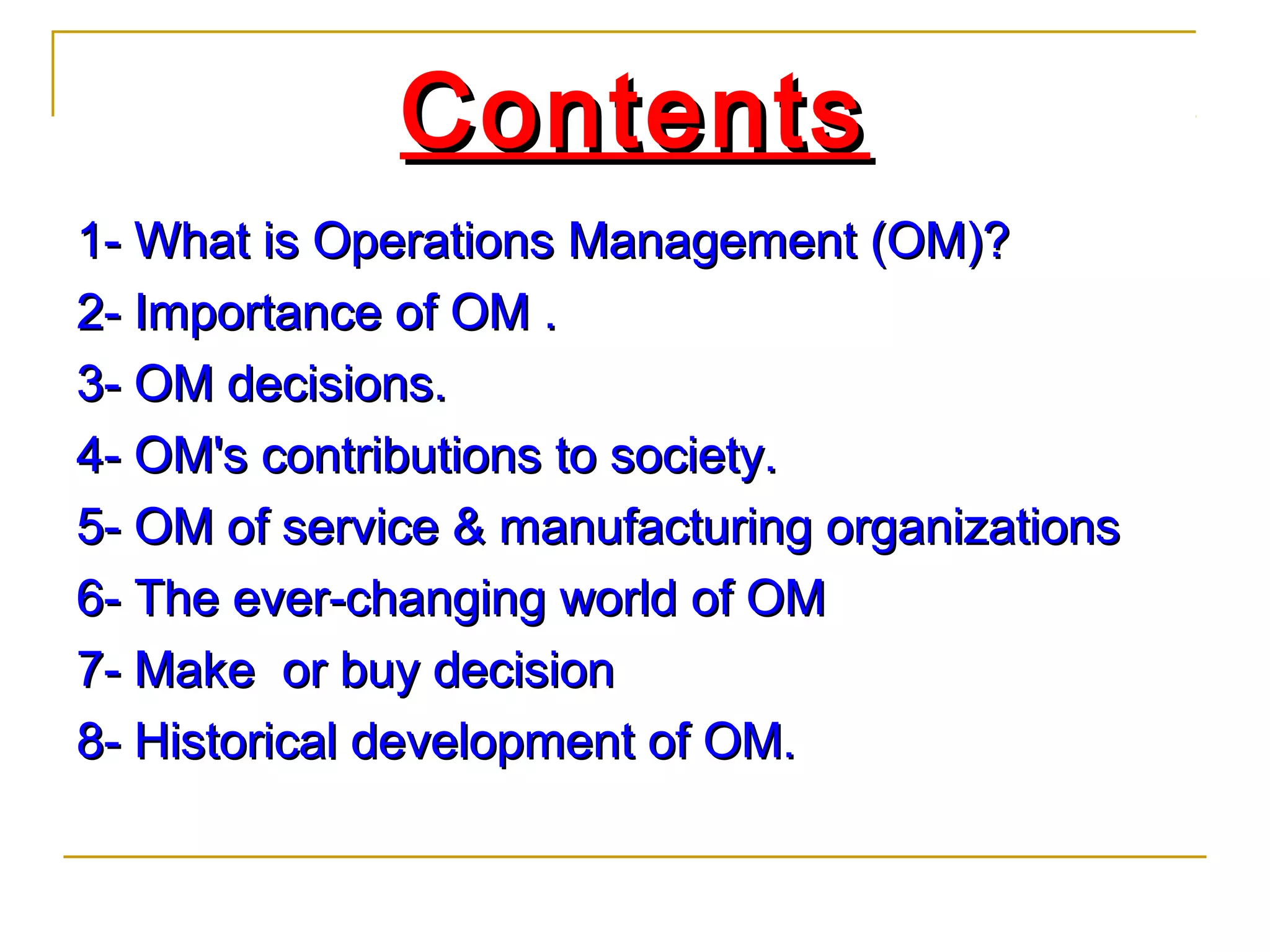 Operation management | PPT