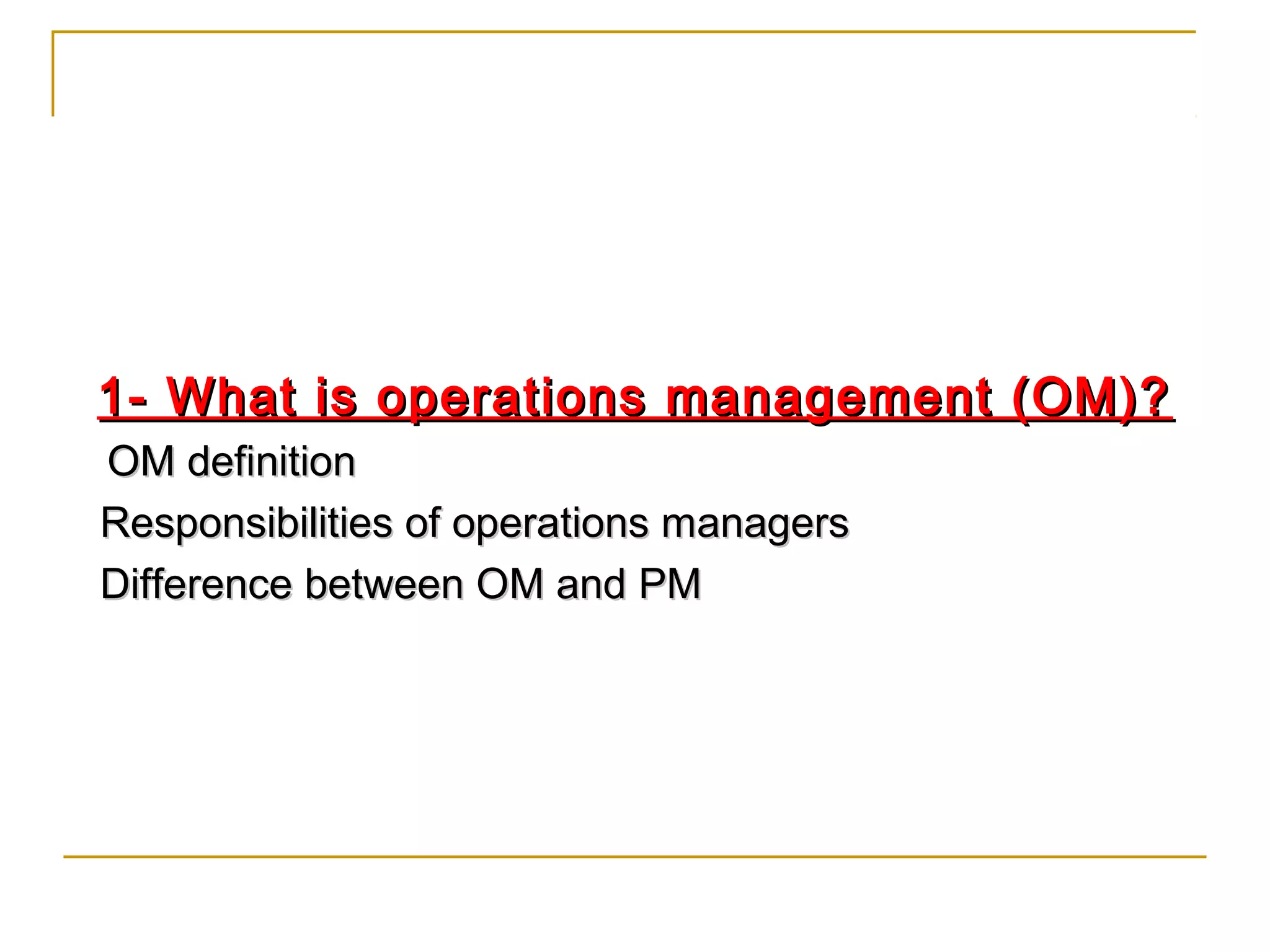 Operation management | PPT