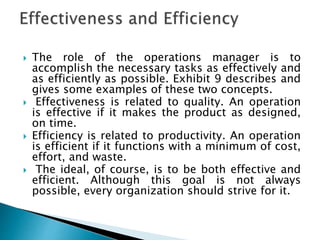 Operation management | PPTX | Business | Business and Finance