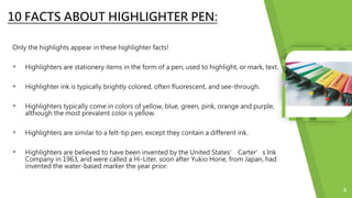 Operation management of Highlighter Pen. | PPT