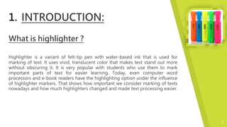 Operation management of Highlighter Pen. | PPT