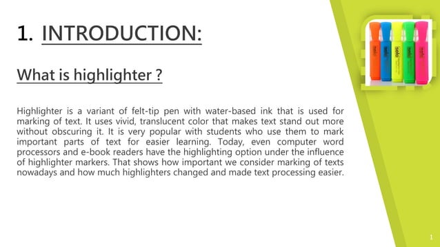 Operation management of Highlighter Pen. | PPT