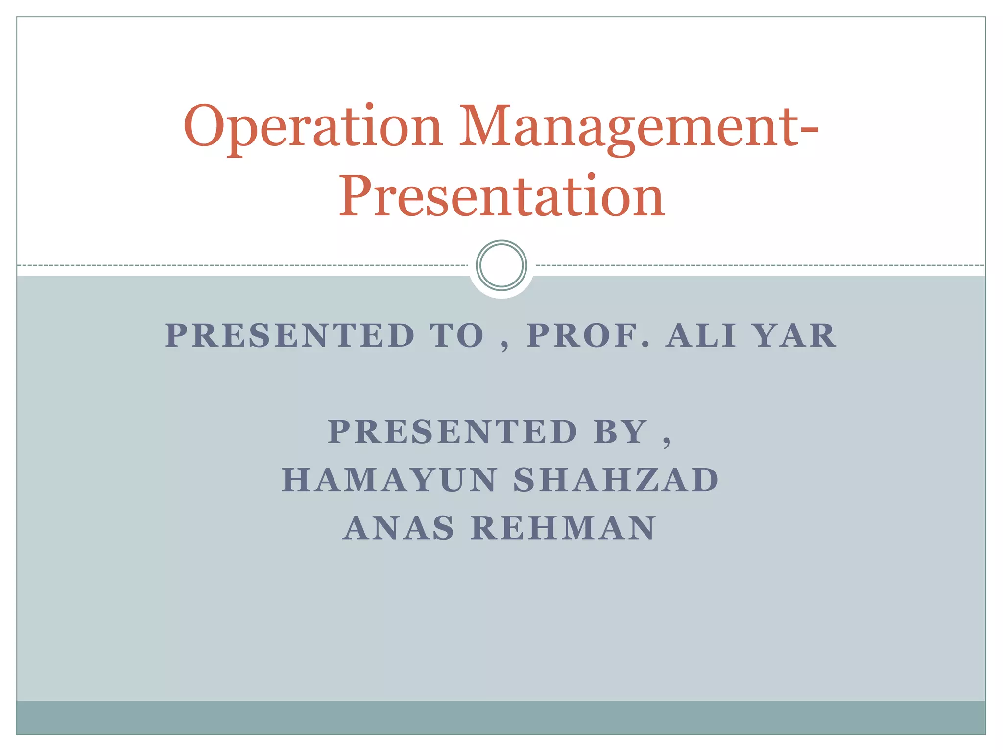 Forecasting -Operation management presentation | PPTX