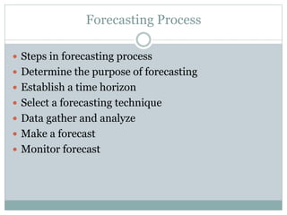 Forecasting -Operation management presentation | PPTX