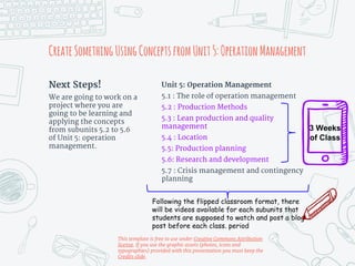 Operation management project-based learning | PDF
