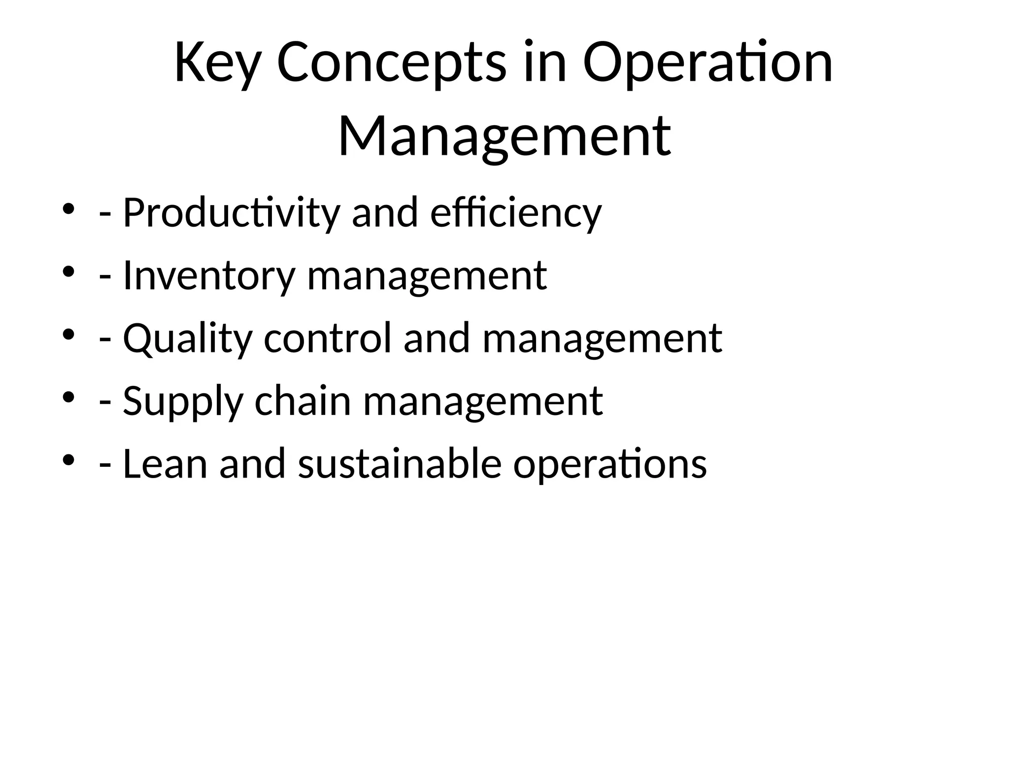 Introduction to Operation Management ppt | PPT