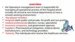 operational managment in healthcare settings | PPTX