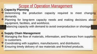 OPERATION MANGEMENT- UNIT 1 important for | PPTX