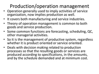 Operation mangement concepts | PPTX