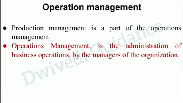 Operation & production Management unit -2,concet, | PPT