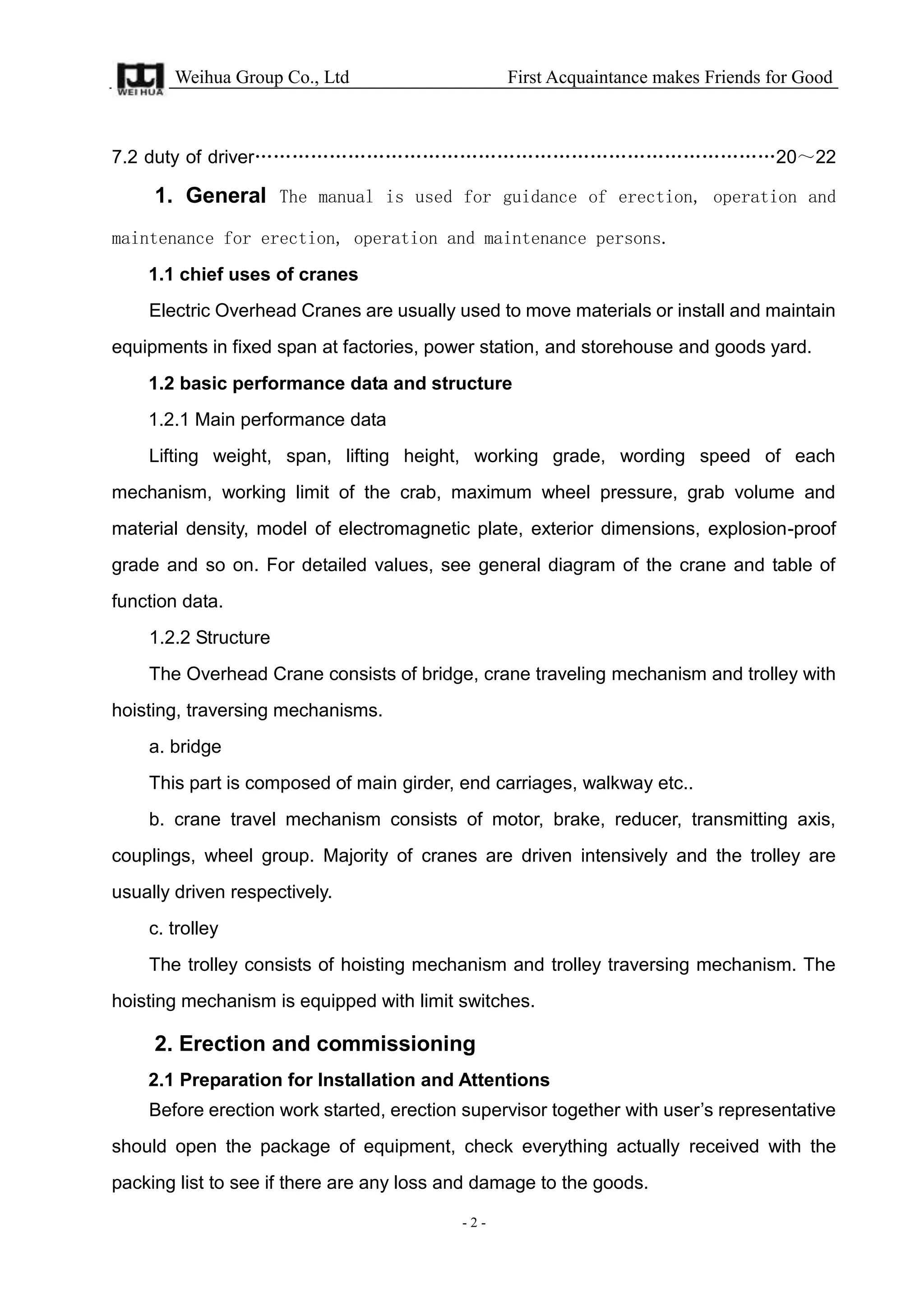 Operation manual of overhead__ crane.DOC