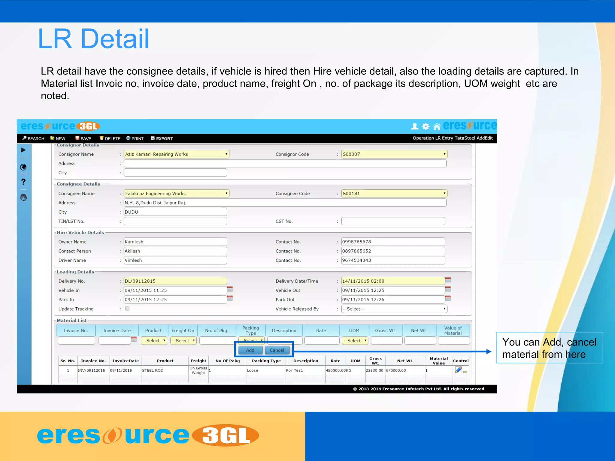 eresource 3GL ERP | ERP For Transportation Business | Operation Module ...