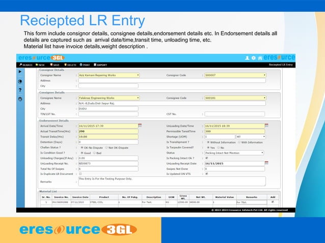 Eresource 3gl Erp Erp For Transportation Business Operation Module
