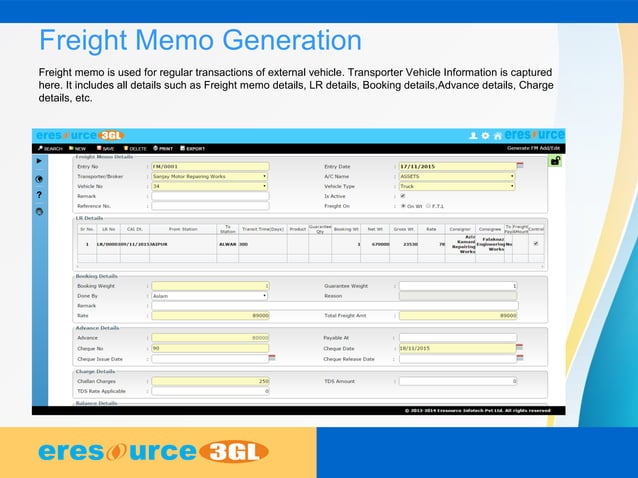 Eresource 3gl Erp Erp For Transportation Business Operation Module