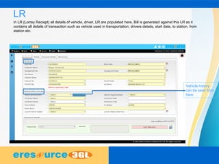 eresource 3GL ERP | ERP For Transportation Business | Operation Module ...