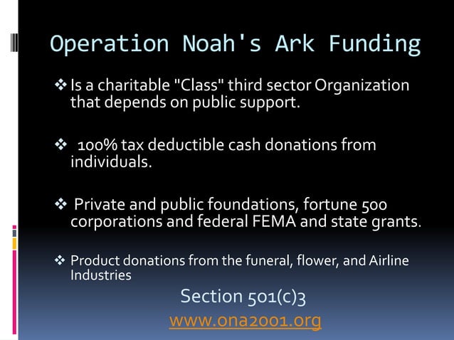 Operation noah's ark 2012 power point | PPT