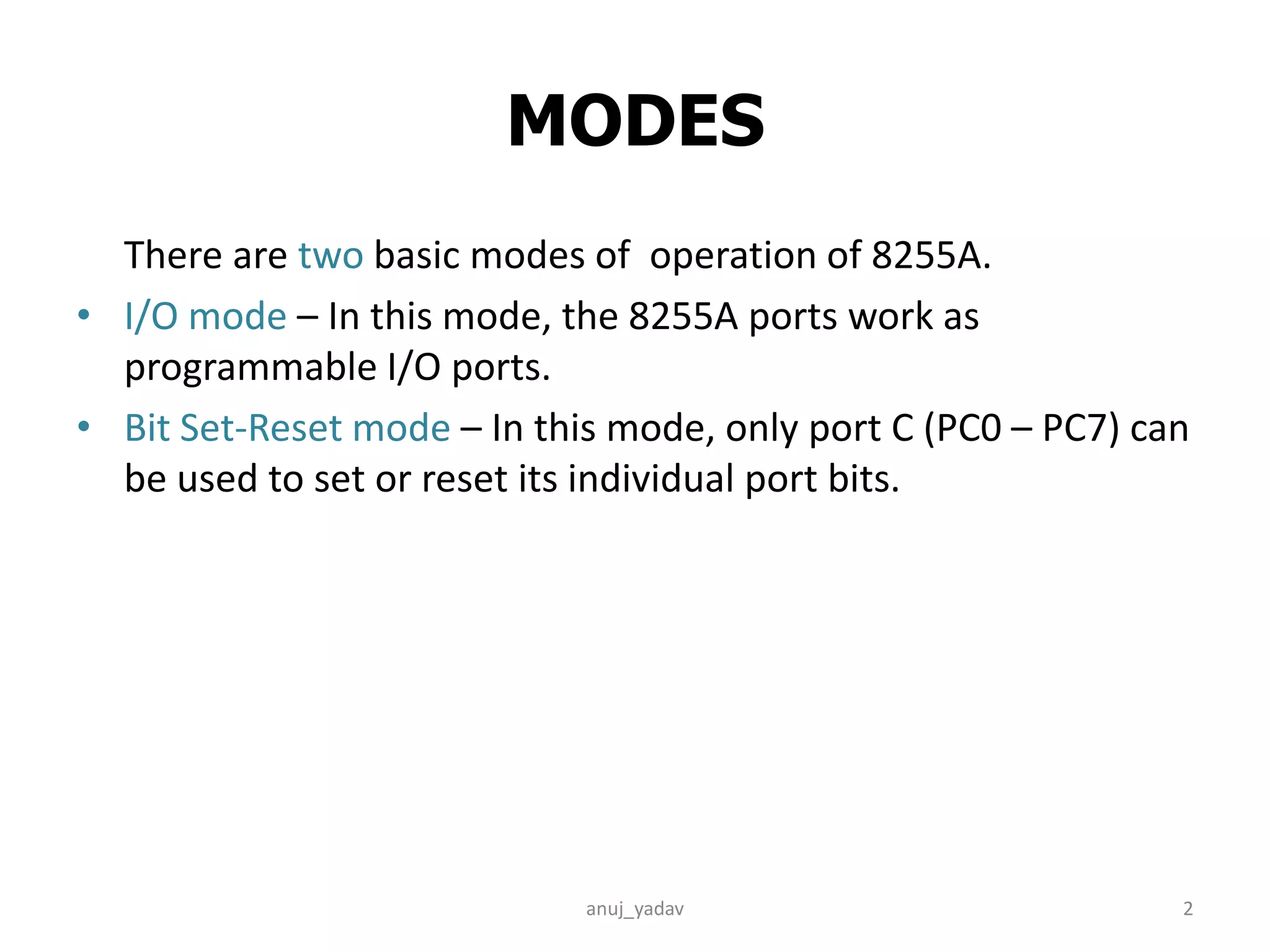 Operation of 8255A | PPTX
