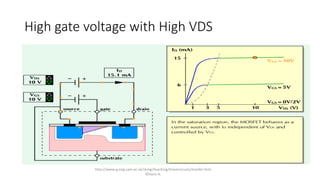Operation of mosfet with different vgs and vds | PPTX