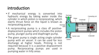 Operation of reciprocating pump | PPTX