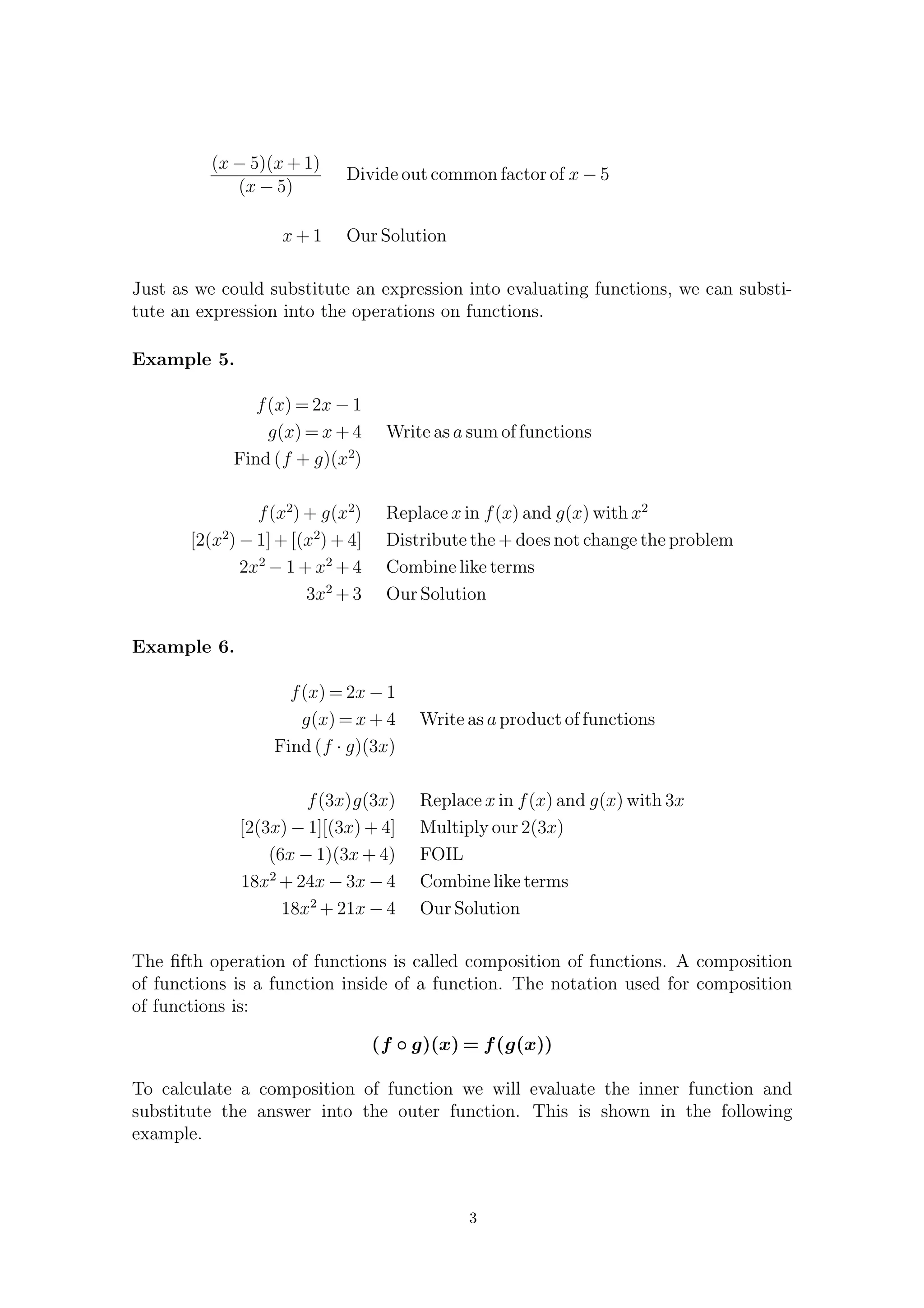 Operation on functions | PDF