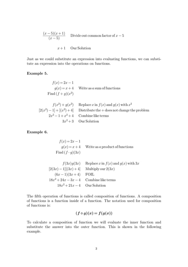 Operation on functions | PDF