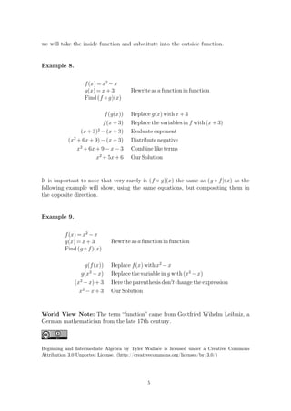 Operation on functions | PDF