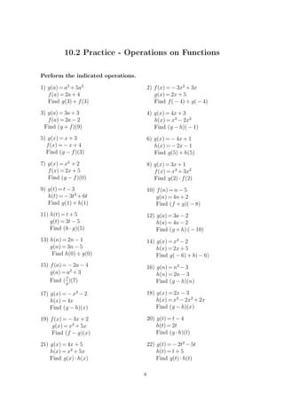 Operation on functions | PDF