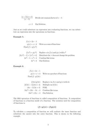 Operation on functions | PDF