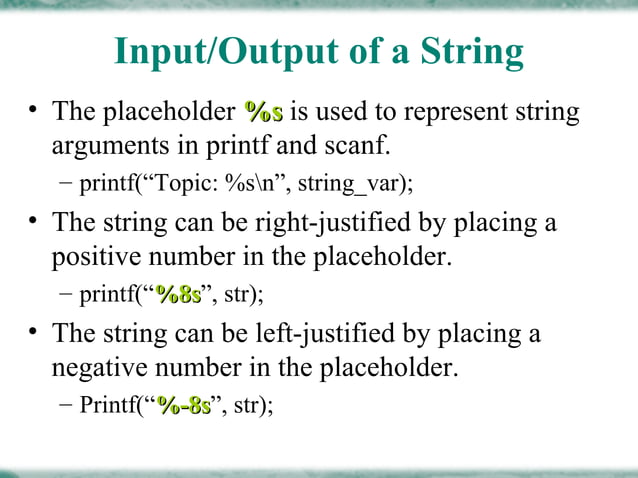 Operation on string presentation | PPT | Programming Languages | Computing