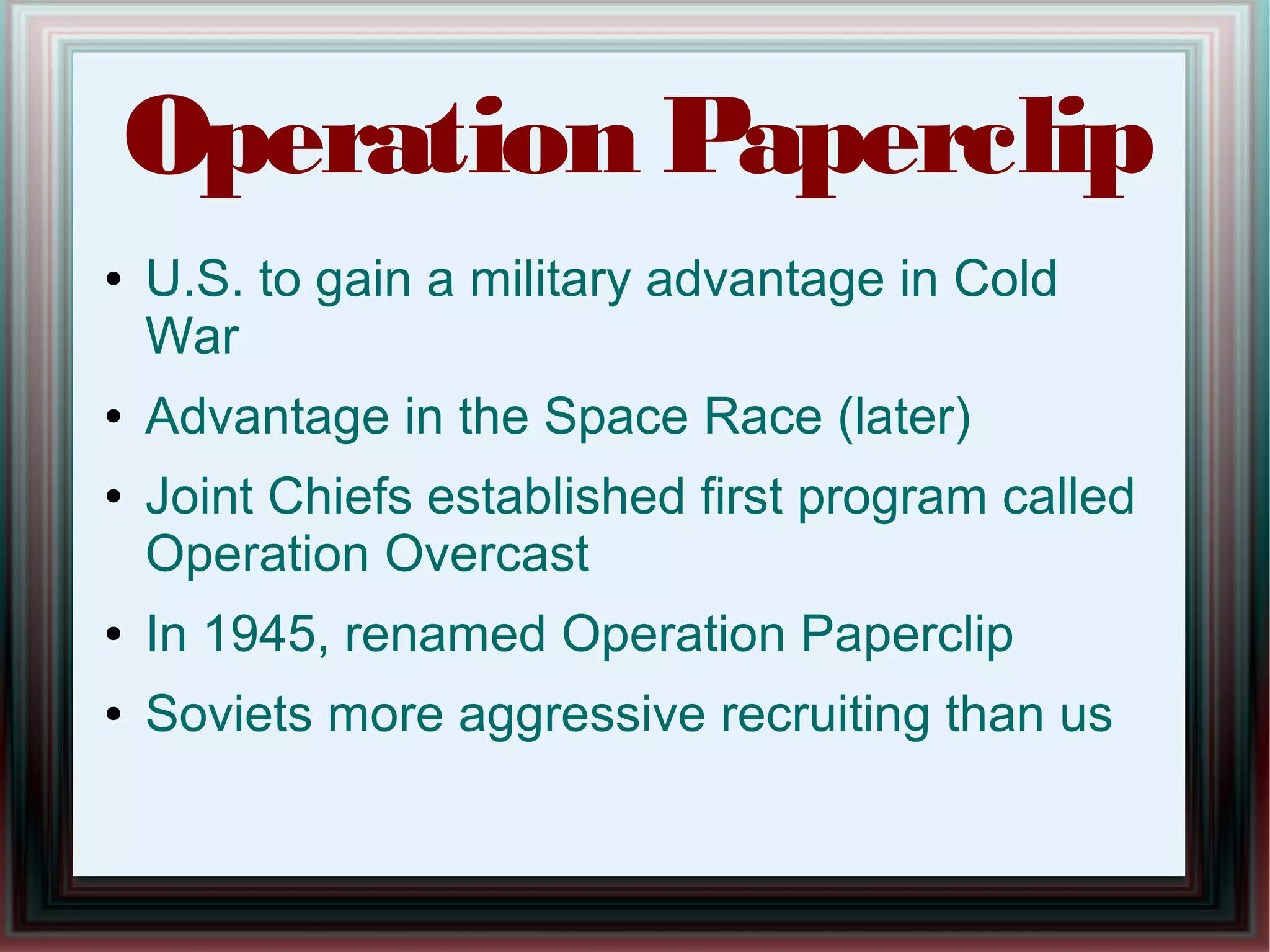 Cocktails With the CIA, Episode 8, Operation Paperclip | PPT