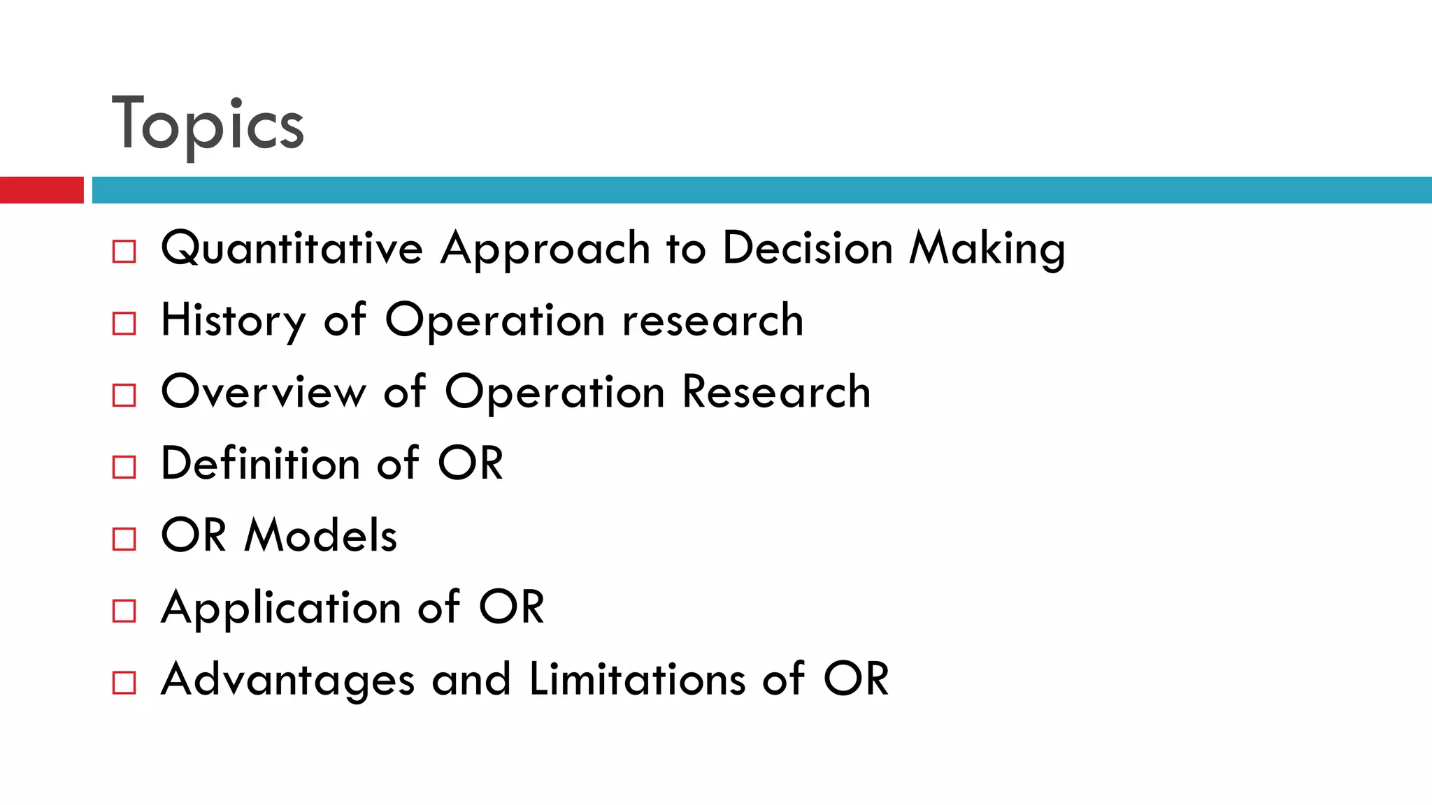 Operation research history and overview application limitation | PDF