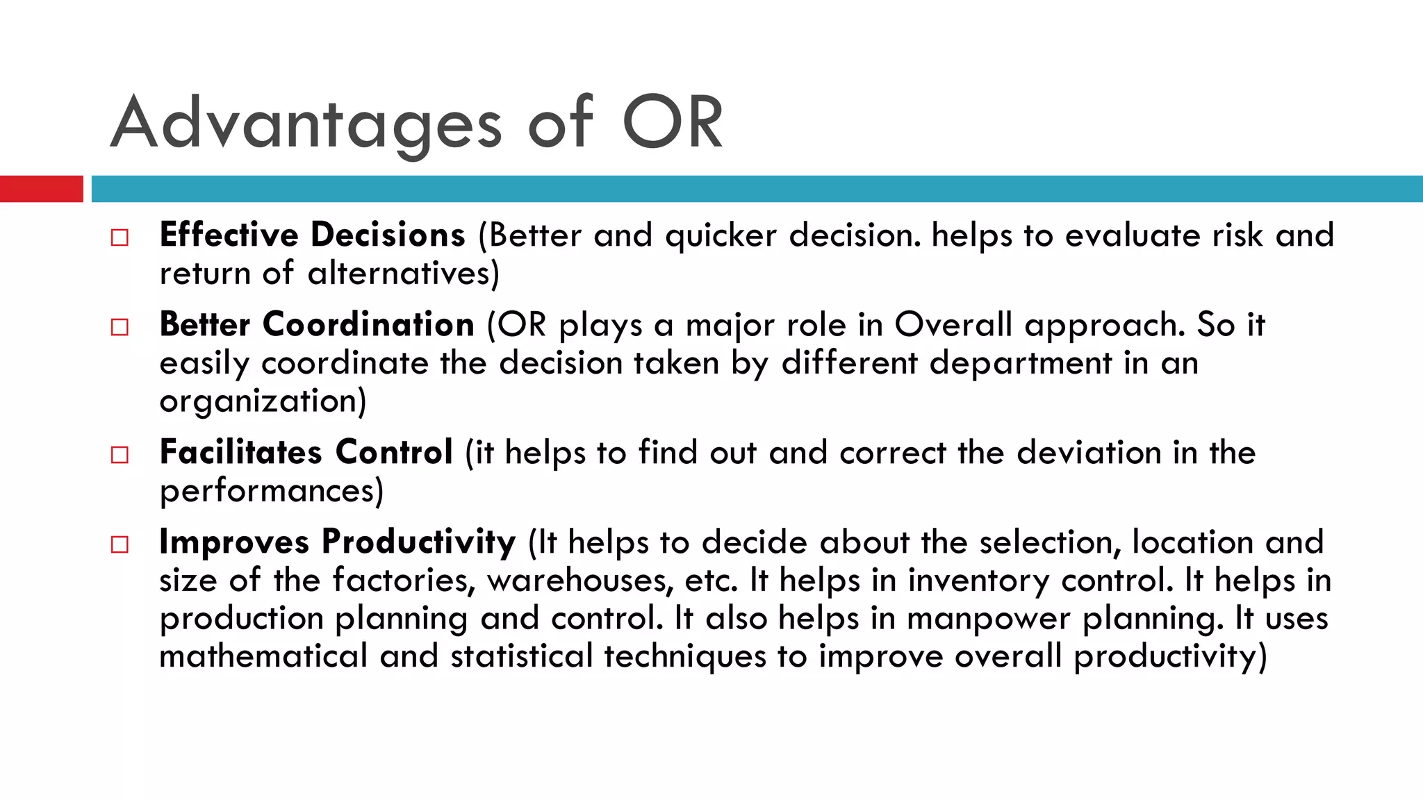 Operation research history and overview application limitation | PDF