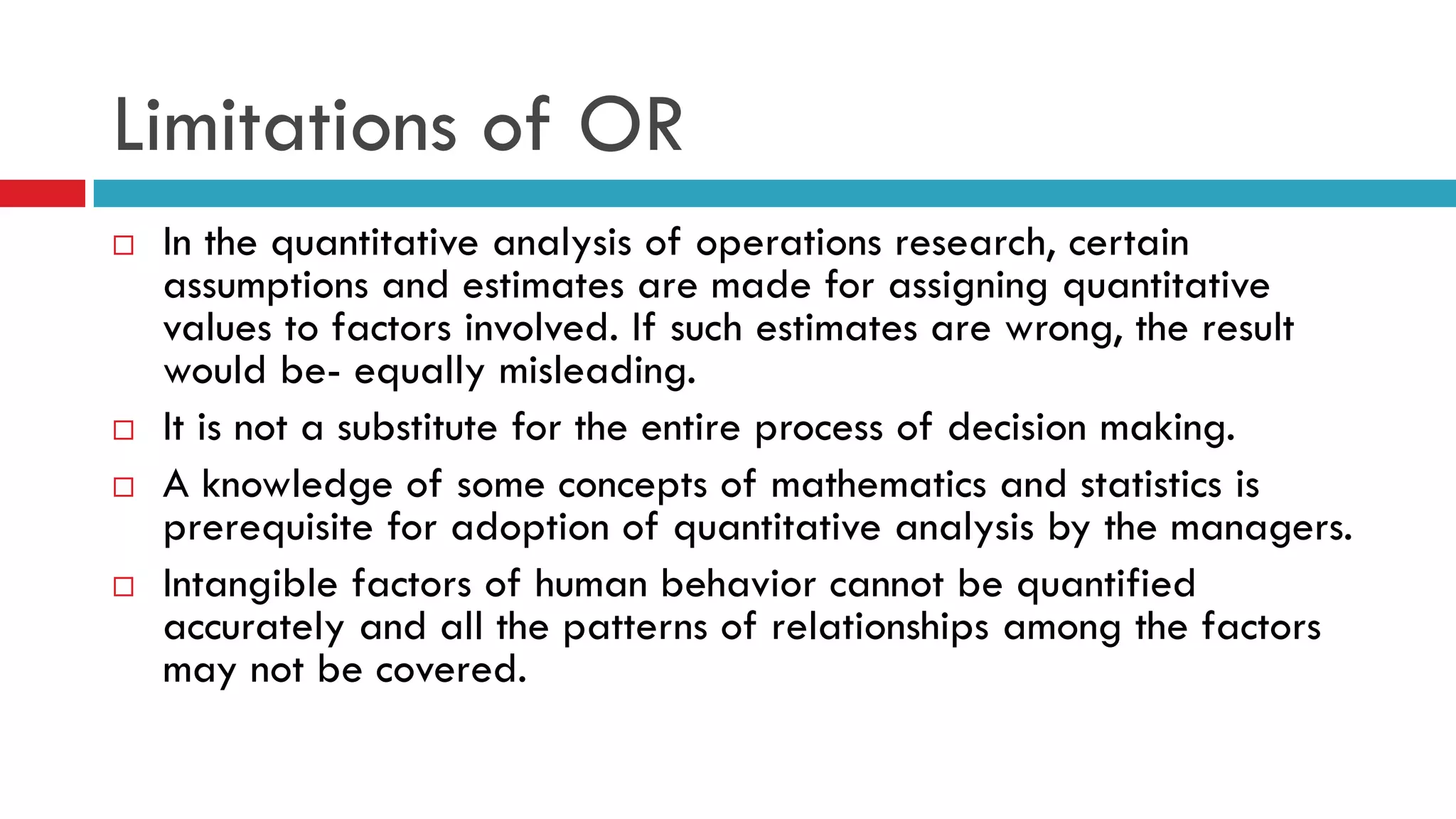 Operation research history and overview application limitation | PDF