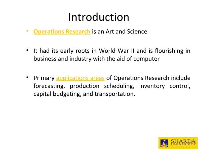 Operations research | PPT