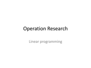 Operation research | PPTX