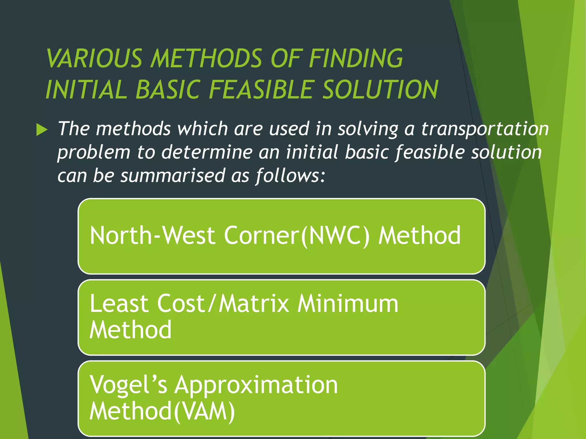 transporation problem | PPTX