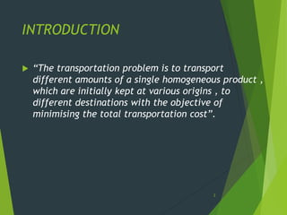 transporation problem | PPTX