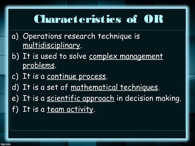 Operation Research (Introduction of Operation Research) | PPT