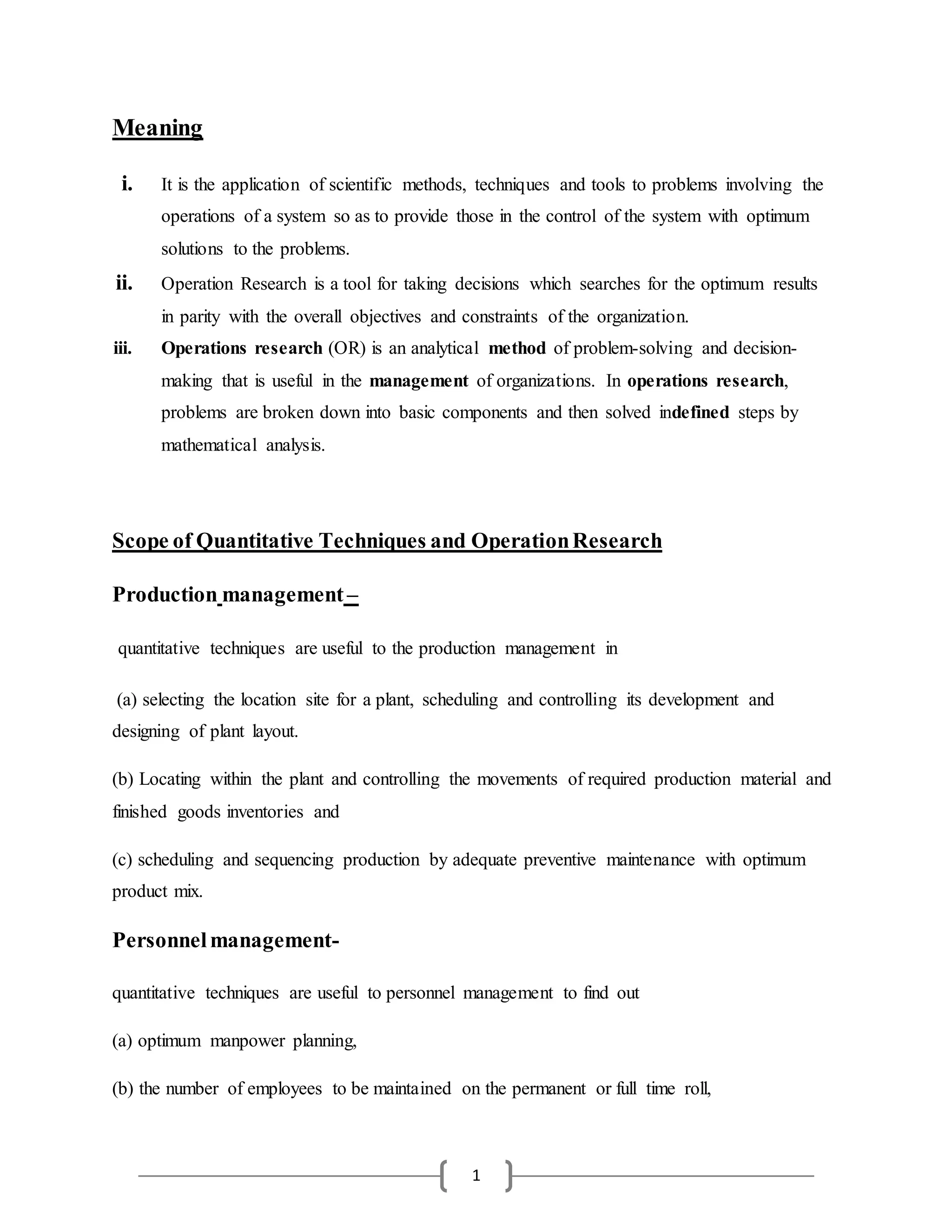 Operation research | DOCX