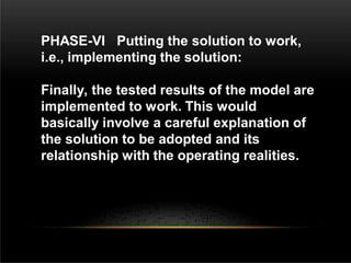 Operation research (definition, phases) | PDF