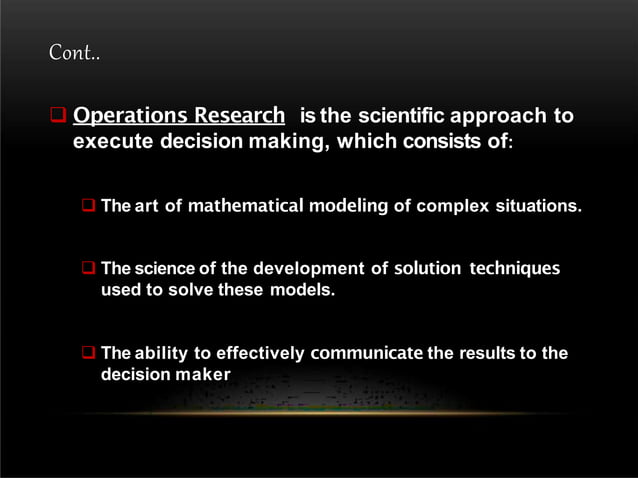 Operation research (definition, phases) | PDF