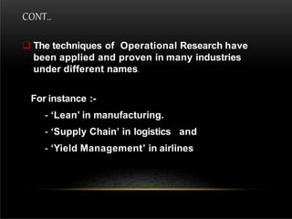 Operation research (definition, phases) | PDF