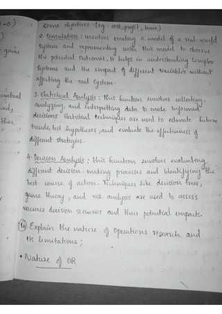 operation research question paper question answers | PDF