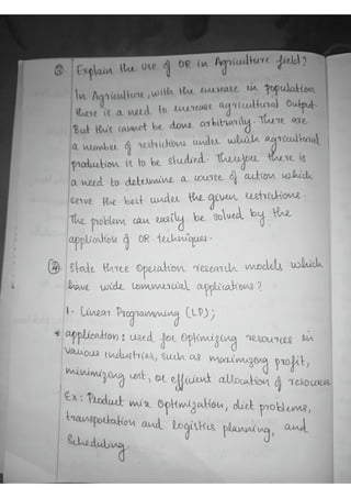 operation research question paper question answers | PDF