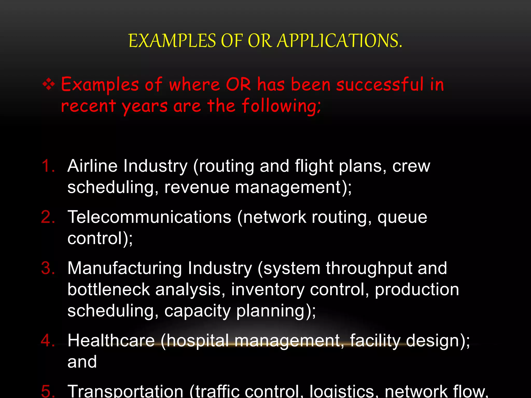 Operation research and its application | PPTX