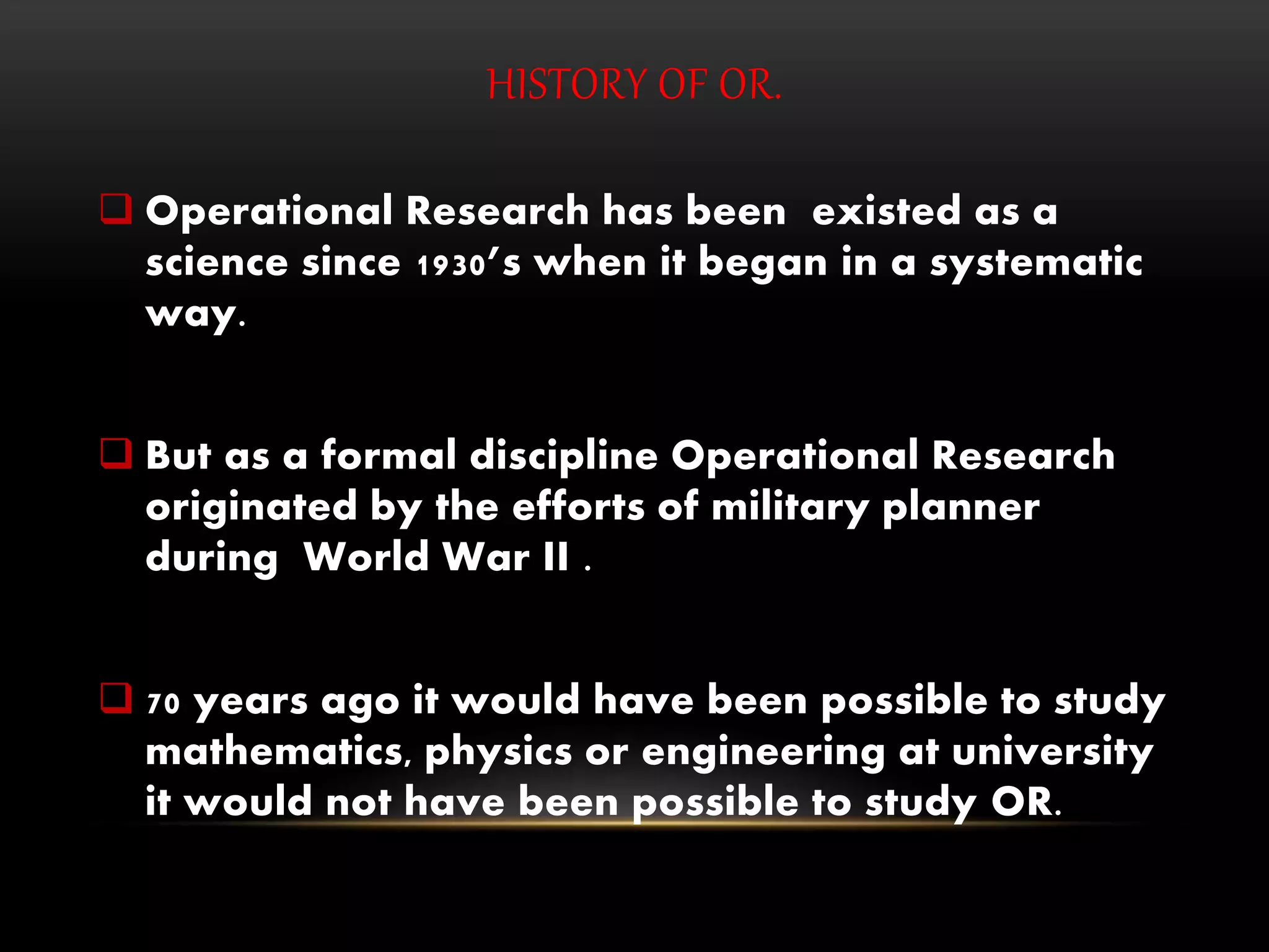 Operation research and its application | PPTX