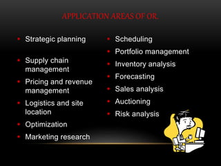 Operation research and its application | PPTX