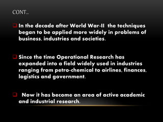 Operation research and its application | PPTX